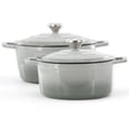 MegaChef 7 Piece Enameled Cast Iron Cookware Set in Gray - Walmart.com