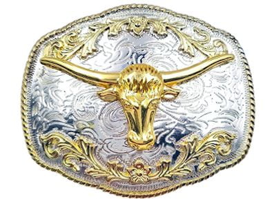 Oversize Large Bull Head Belt Buckle Cowboy Rodeo Silver Gold Tone ...