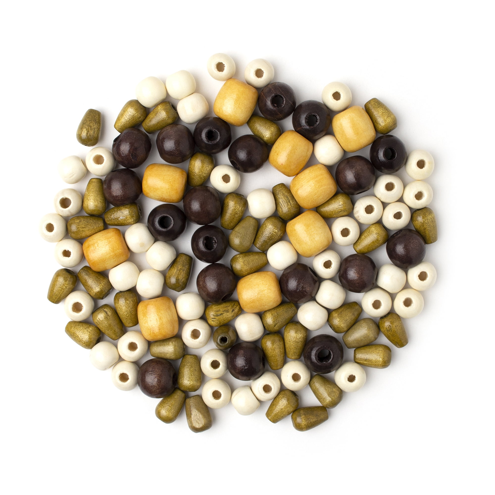 Wood Assorted Bead Mix, 100+ Pieces - Walmart.com