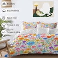 Colorful Floral Comforter Set Full Size, Spring Floral Watercolor Plant ...