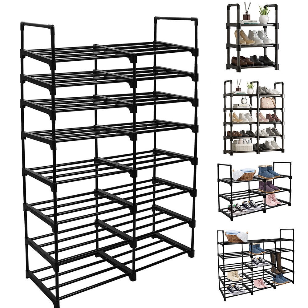 3-8 Layer Metal Shoe Rack Shelf Storage Organizer Standing Space Saving ...