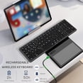 YAHHU Foldable Compact Keyboard Portable BT Keyboard with Large ...