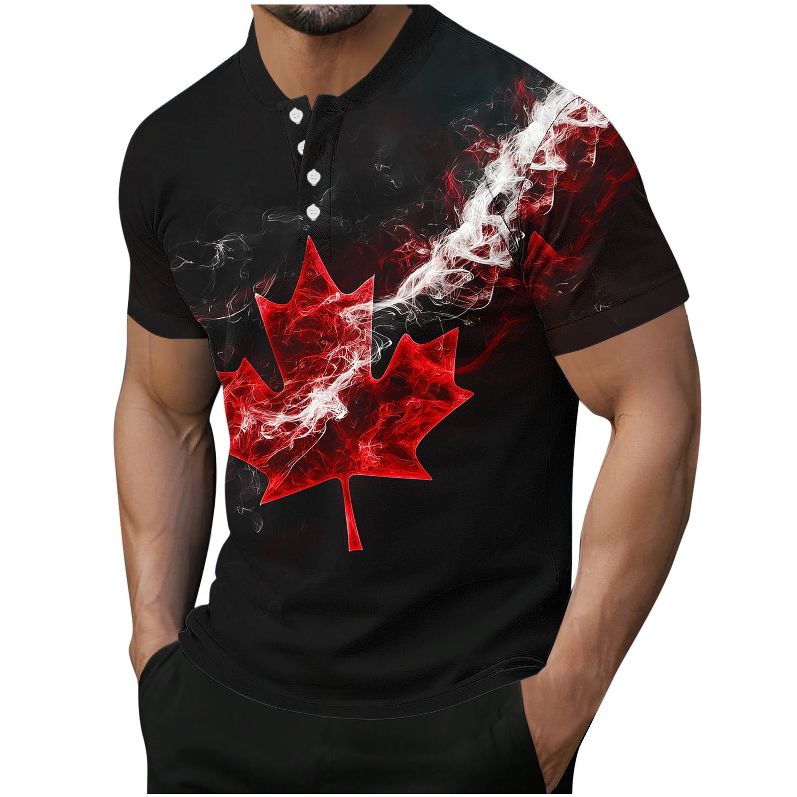Click here for Amzcrzy Mens T-Shirts M-3xl Fashion Maple Leaf Pri... prices