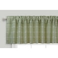 Aiking 2 Panels of Plaid Embroidered 16 inch Length Rod Pocket Window Valances (56 in by 16 in ...