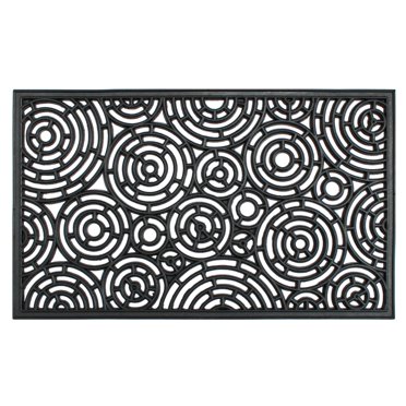 RugSmith Moulded Trellis Half-round Rubber Outdoor Doormat, 18" x 30 ...