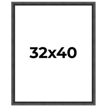 20x40 - 20 x 40 Black and Gold Pinstripe Solid Wood Frame with UV ...