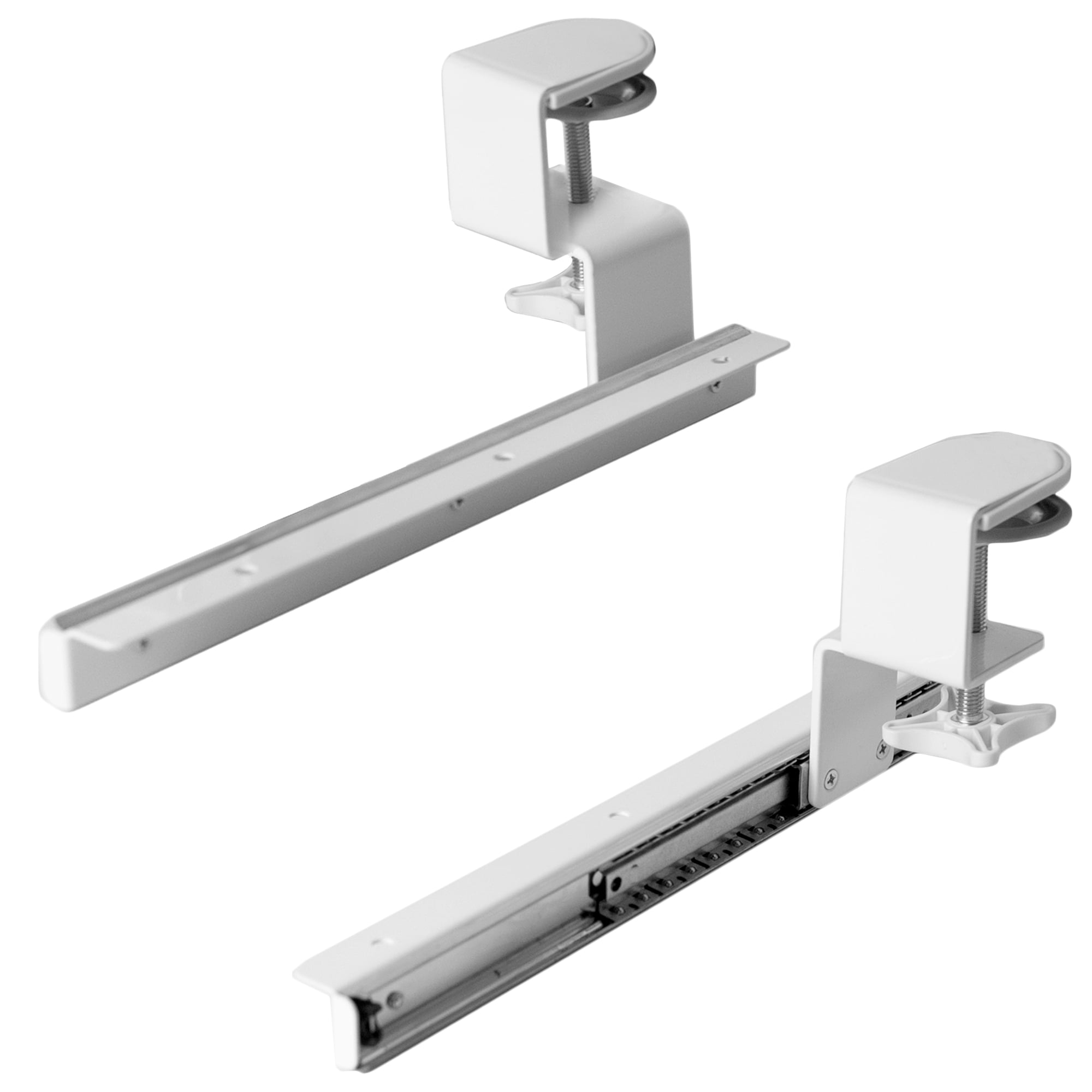 VIVO White Extra Sturdy Clamps & Rails for Custom Wood Keyboard Tray ...