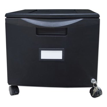 Single-Drawer Mobile Filing Cabinet 14.75w x 18.25d x 12.75h, Black ...