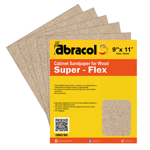 Paq. 50 Lijas Para Madera Abracol Super Flex D-830 #80 DE 9" X11 ...
