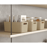 Curver Jute Small Long Half Bin Elegant Woven Storage Basket for Home ...