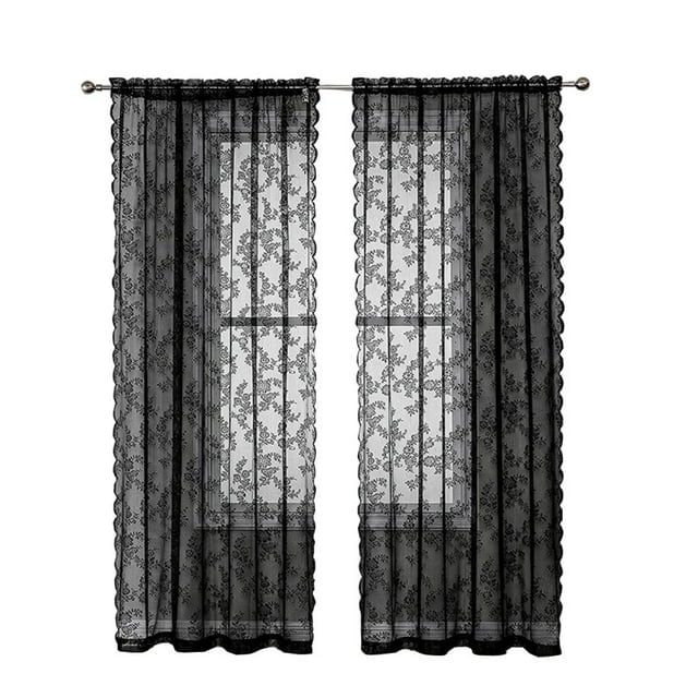 Click here for Xiao Hua Black Lace Curtains  Retro Black Transpar... prices