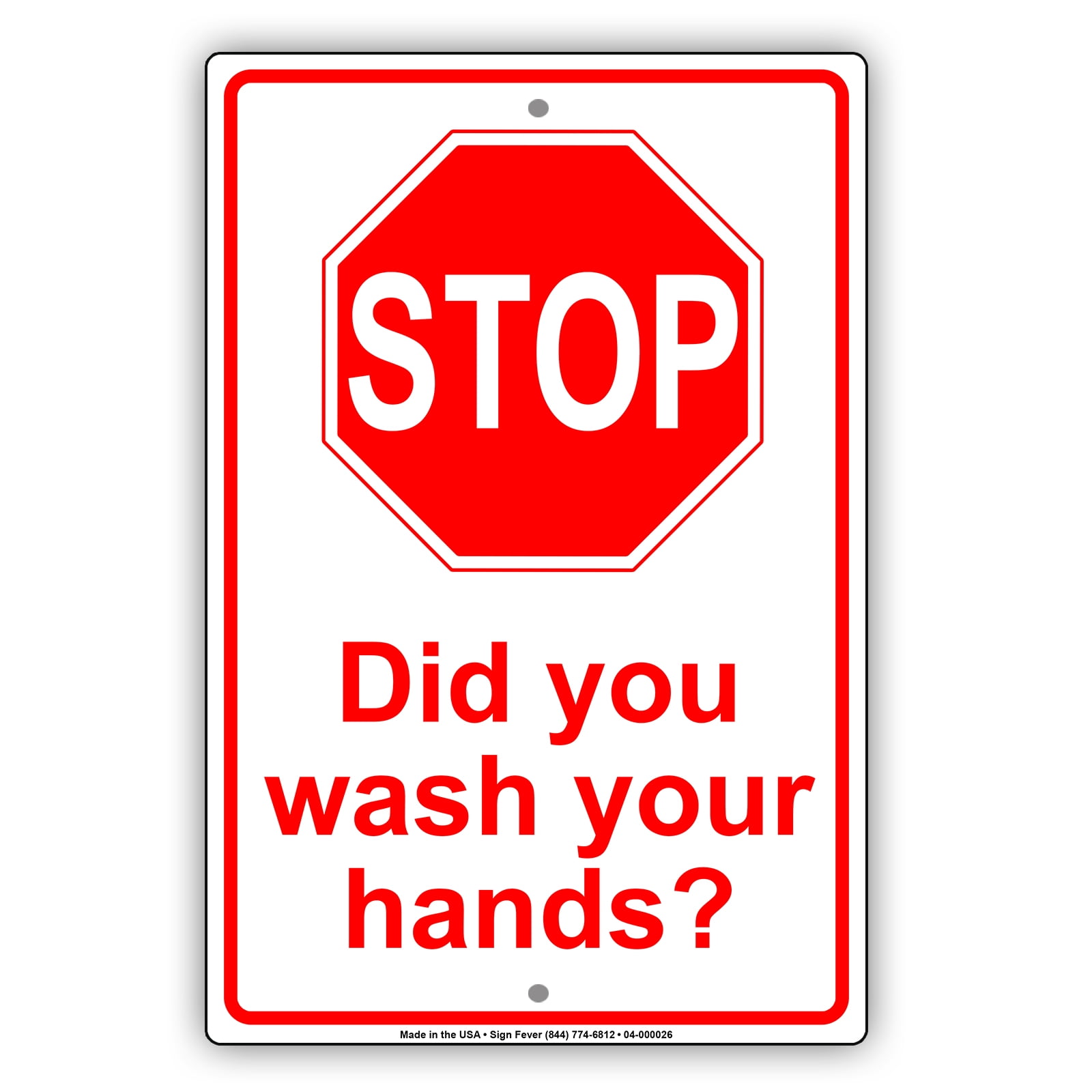 Details about Stop Did You Wash Your Hands Quarantine Disease Notice ...