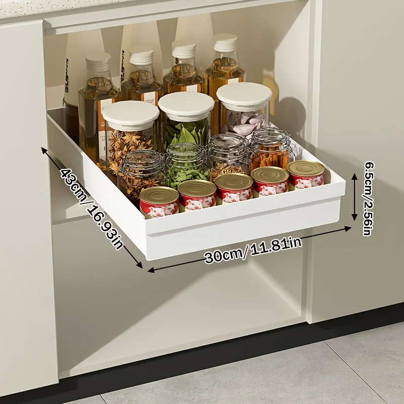 No-Drill Magic Tray Heavy-duty slide-out organizer for cabinets/sinks ...
