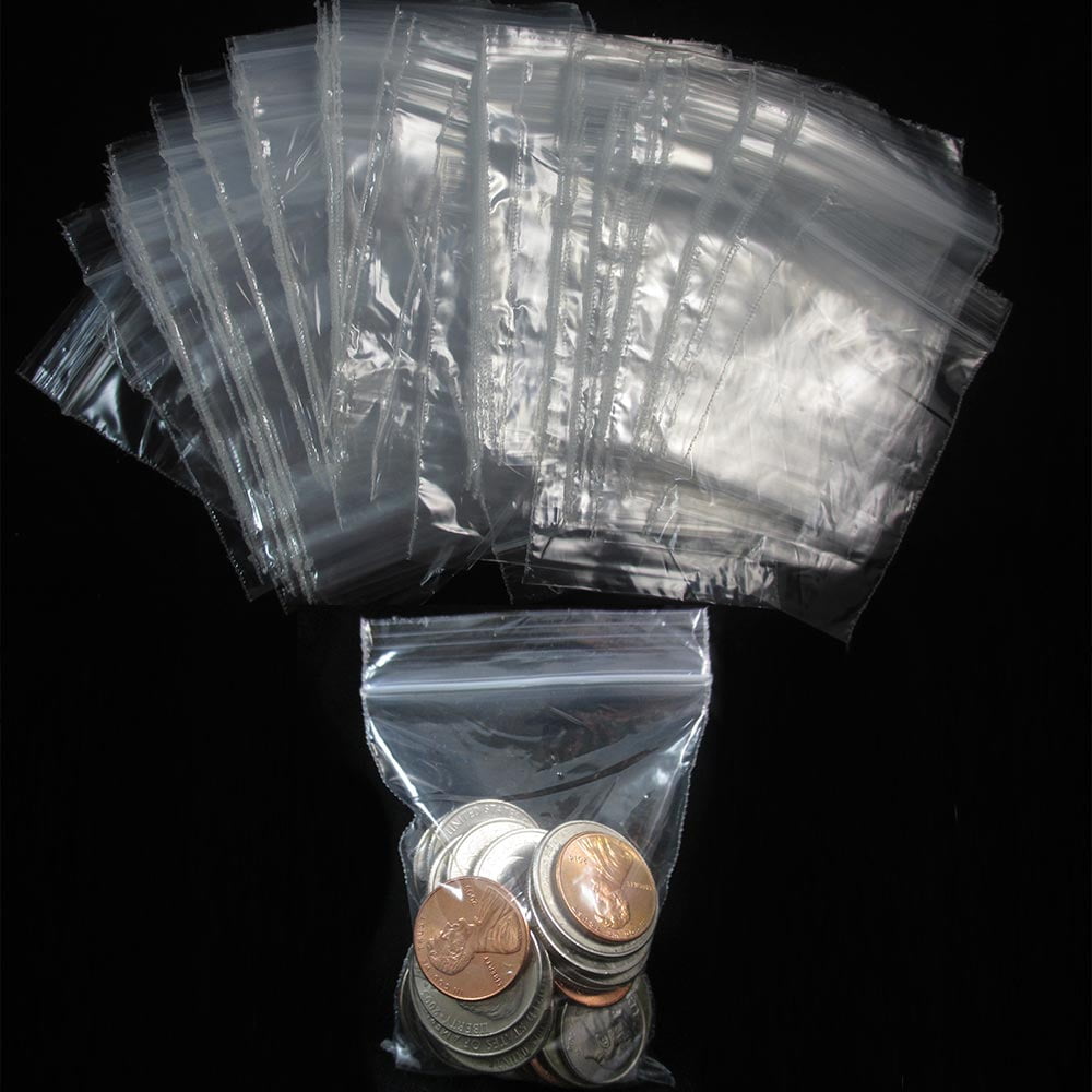 200 W 2" x 3" H Reclosable Clear Plastic Poly Bags Small Baggies 2 Mil ...