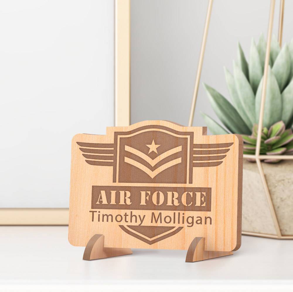 Personalized US Air Force Senior Sergeant Wooden Military Gift Card ...