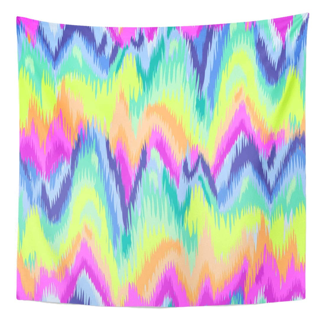 ZEALGNED Colorful Dye Cute Rainbow Ikat Chevron Tie Pattern Neon Wall ...