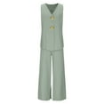 AHTJRT 2 Piece Pant Suits for Women Dressy Sleeveless V Neck Tops and ...