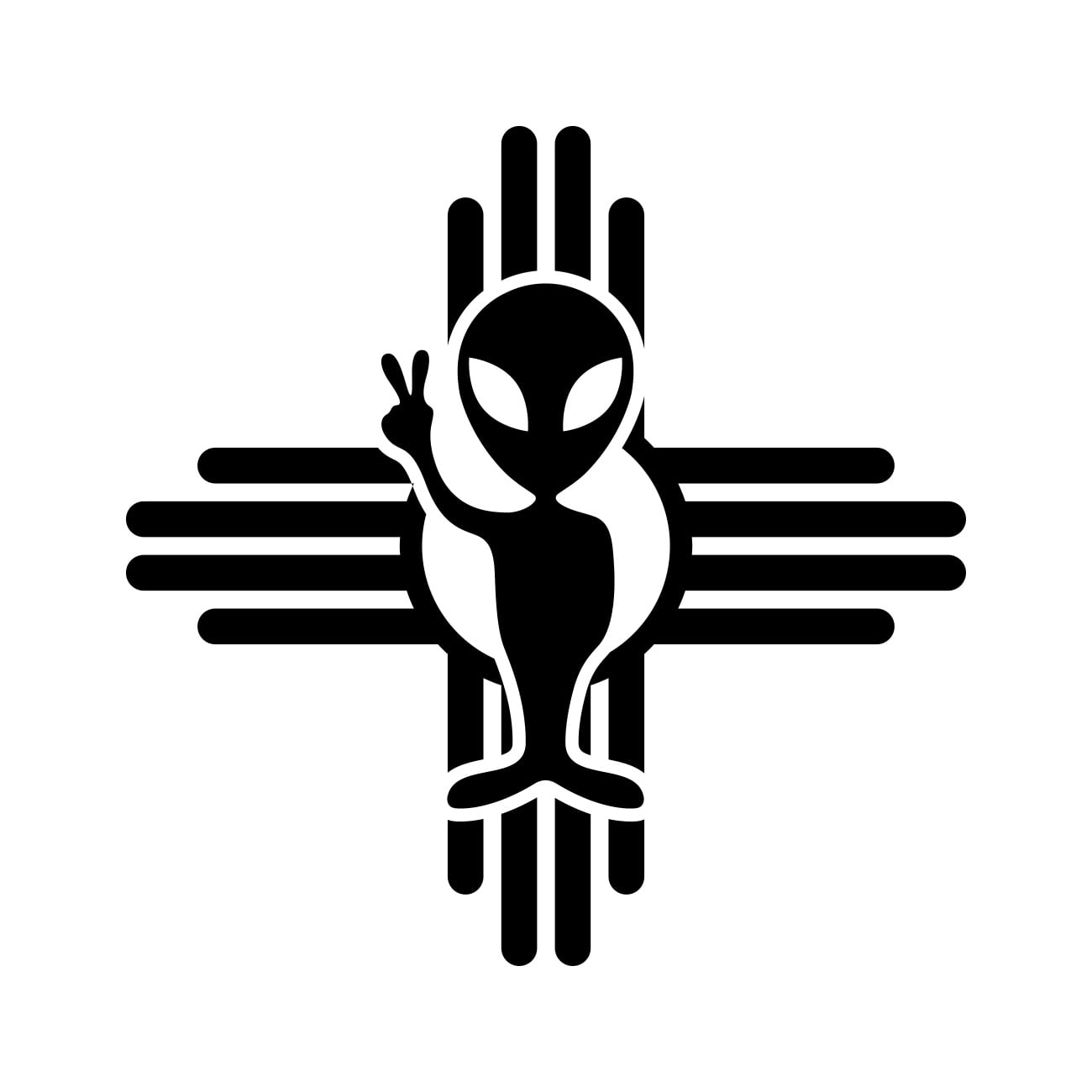 Zia Alien Symbol Sticker Decal Die Cut - Self Adhesive Vinyl ...