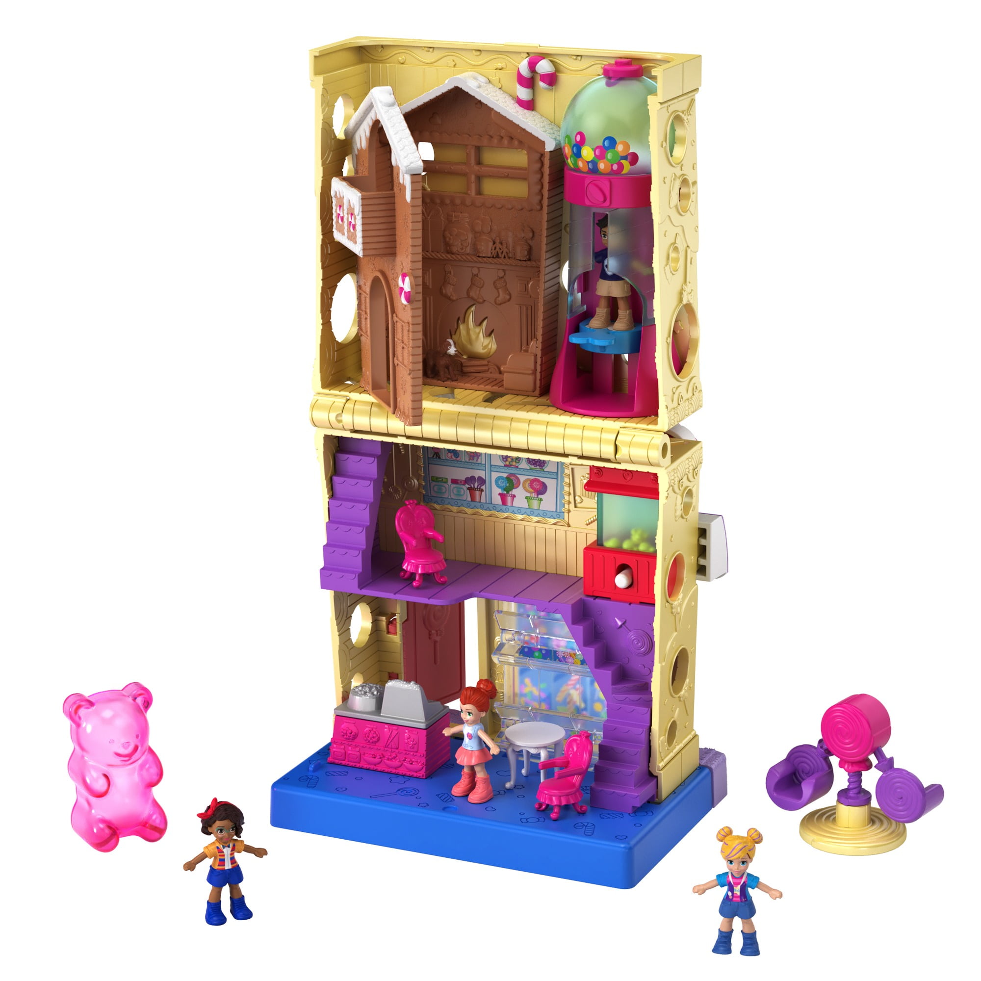 Polly Pocket Pollyville Candy Store With 4 Floors, 2 Dolls And 5 ...