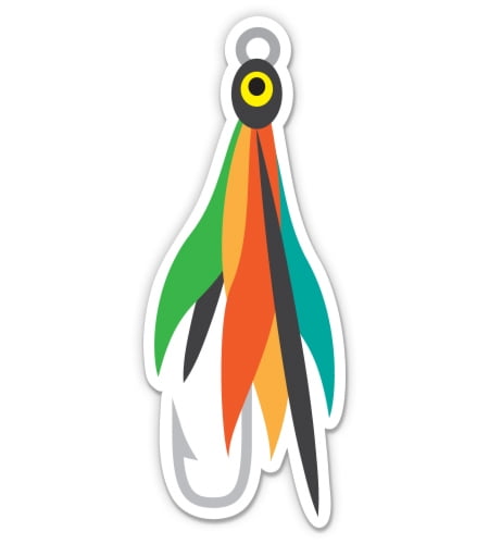 Fly Fishing Lure - 5" Vinyl Sticker - For Car Laptop I-Pad - Waterproof ...