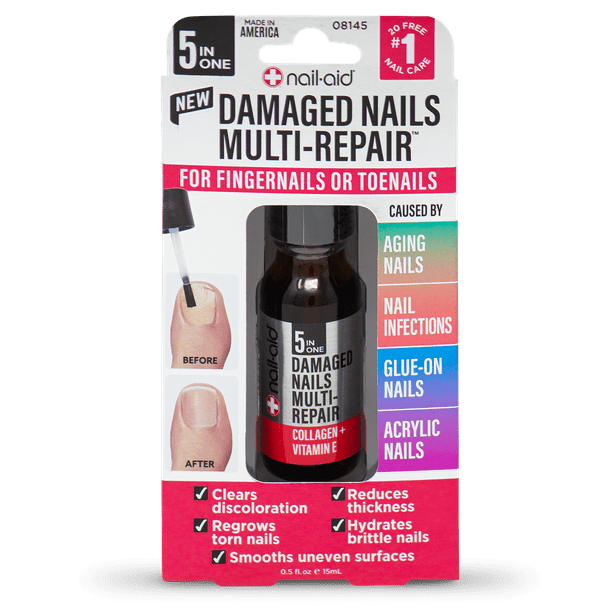 Nail-Aid - 5-in-1 Damaged Nails Multi-Repair for Fingernails or ...