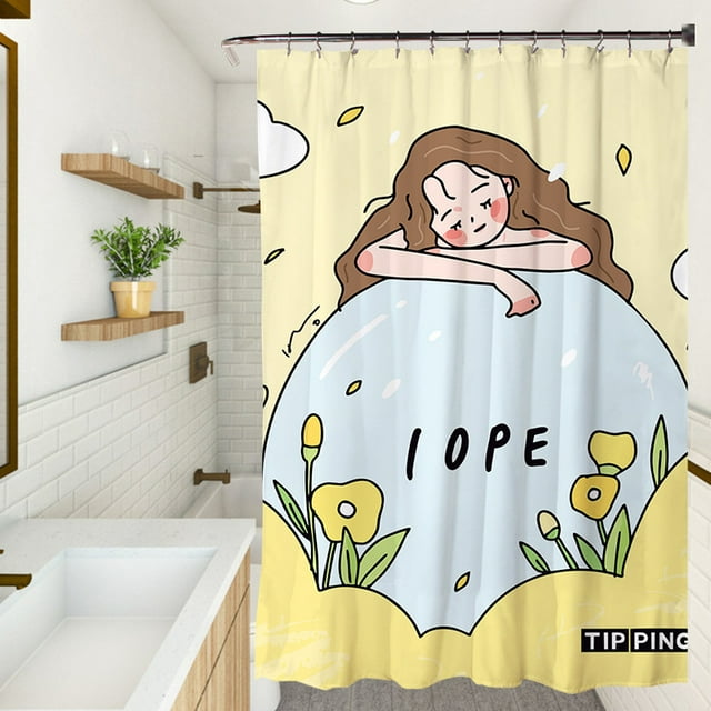 Modern Minimalist Girly Style Animation Shower Curtain Set - Walmart.com