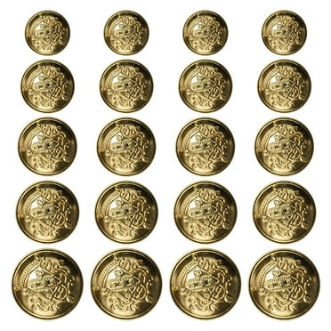 20pcs 1Inch Brass Flat Round Buttons Metal Buttons with Shank for ...