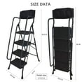 vorya Folding 4 Step Ladder, Steel Frame, 330 lb Capacity, Handrails ...