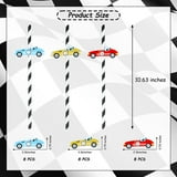 Cheereveal Vintage Racing Car Paper Straws – 24 PCS Birthday Baby ...