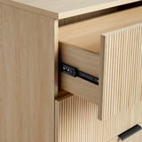 Walker Edison 3-Drawer Chest with Reeded Drawer Fronts, Coastal Oak ...