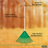 Superio Toddler's Rake, Durable Wood Handle, Green Plastic Head, 34 ...