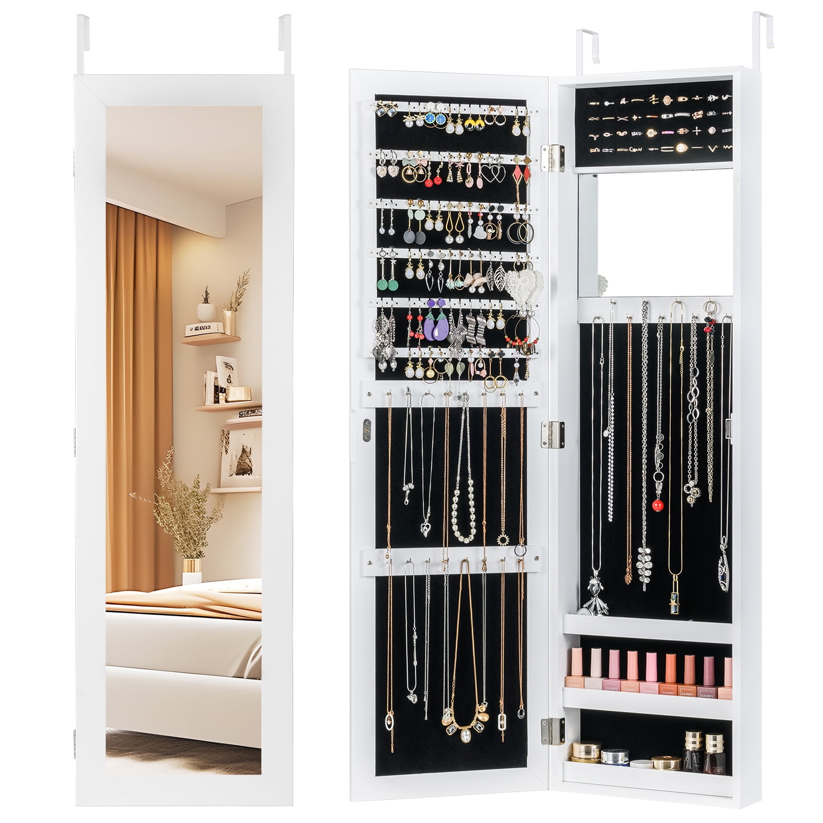 Click here for Patiojoy Topbuy Wall Mounted Jewelry Cabinet With... prices
