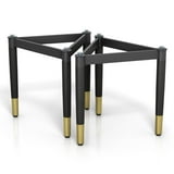 Furniture of America Modu Solid Wood Black Coffee Table Base Legs (Set ...