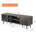 WAMPAT LED Mid-Century TV Stand for TVs up to 65 inch Wood Modern ...