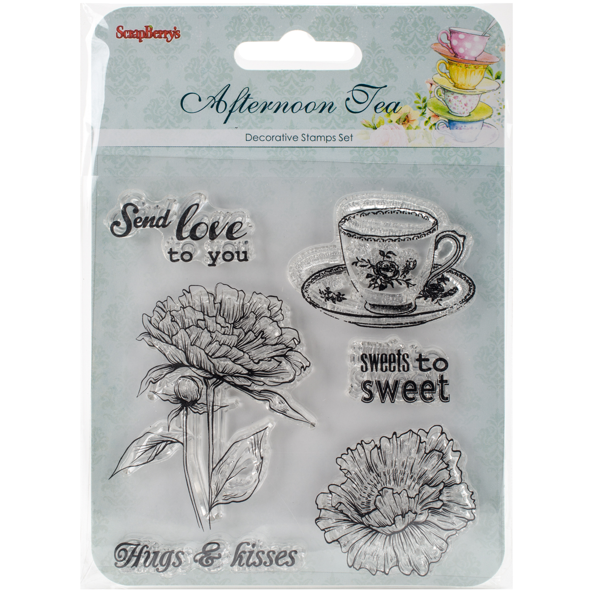 ScrapBerry's Afternoon Tea Clear Stamps 4"X4"-Sweets To Sweet, Pk 3 ...