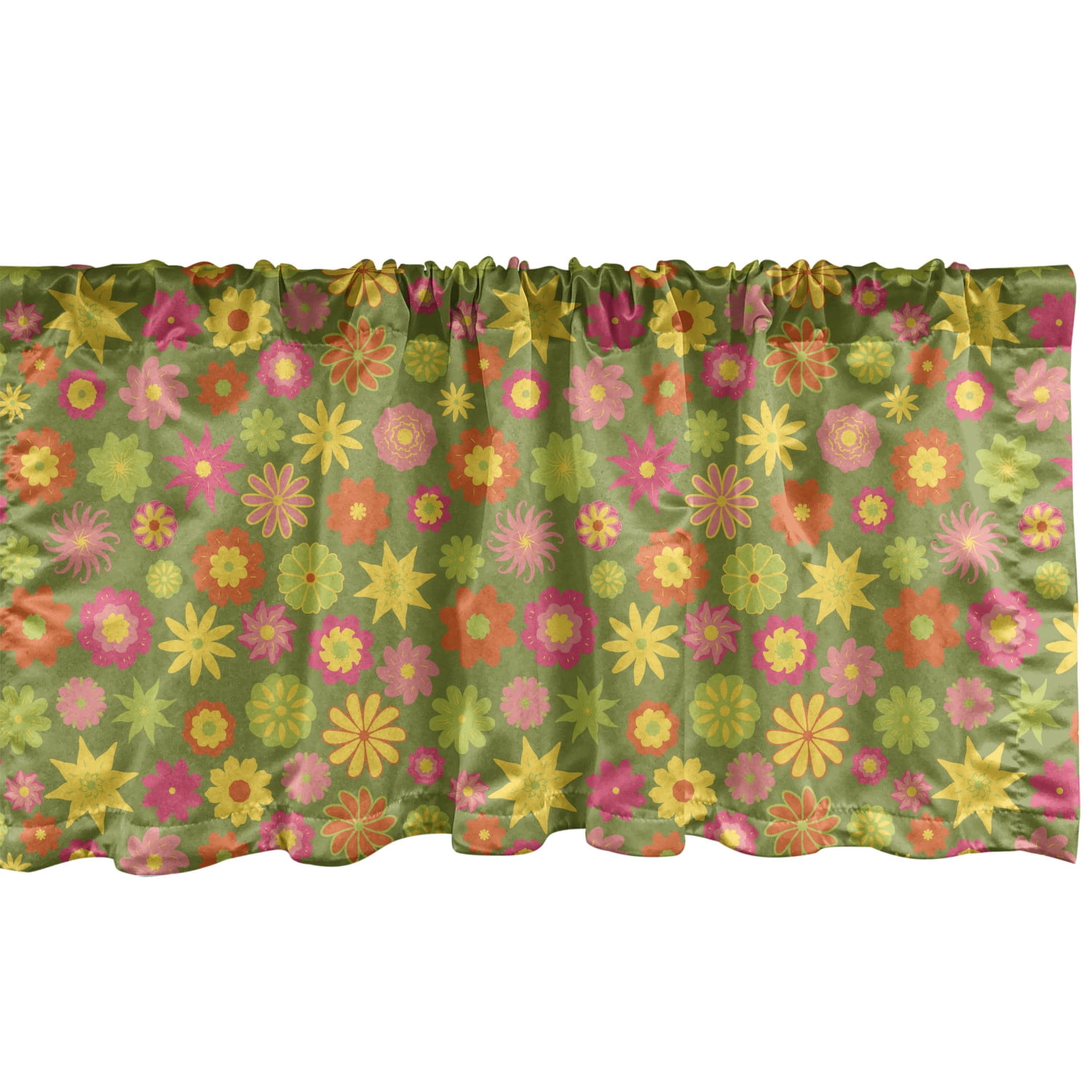 Floral Window Valance Pack of 2, Summer Flower Petals Blooming Daisy ...