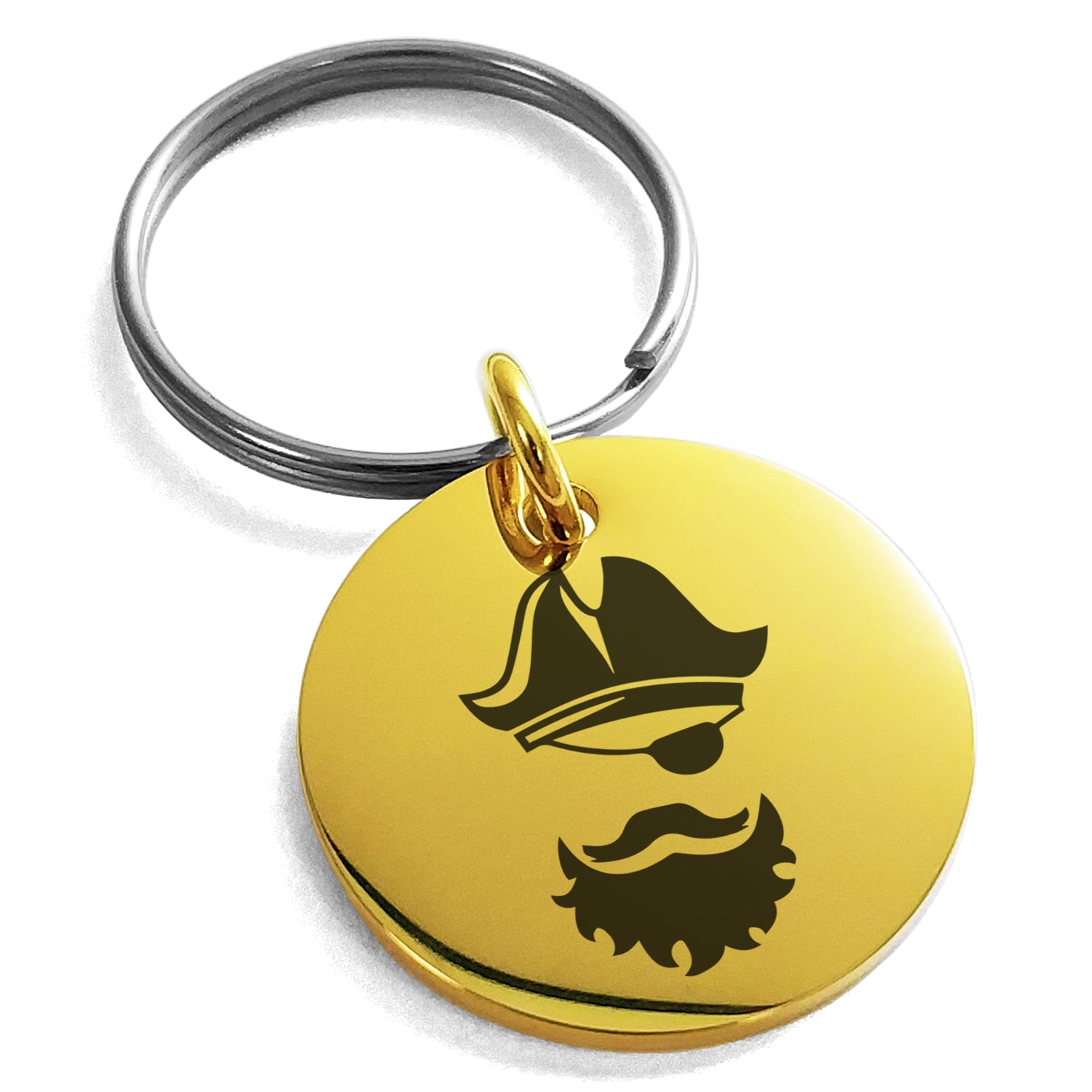 Stainless Steel Legendary Blackbeard Pirate Engraved Small Medallion ...