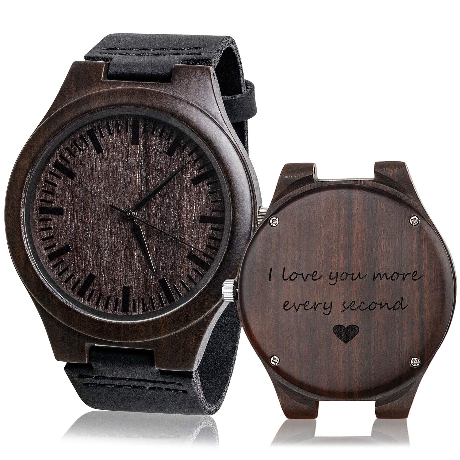 Click here for Kosting Wood Watches For Men Black Leather Strap W... prices