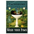 Affixzi Dachshund Wash Your Paws Poster, Bathroom Decoration Print, Dog ...