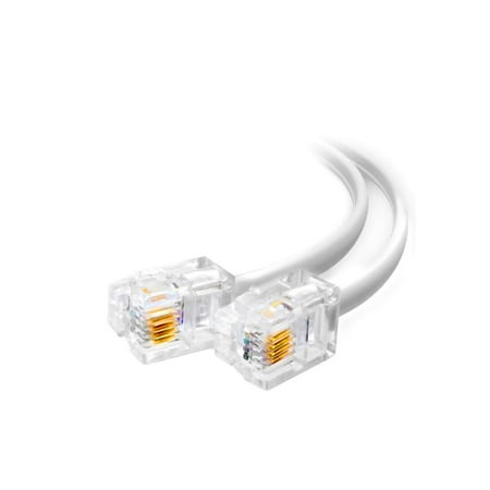(2 Pack) 3 Feet White Short Telephone Cable Rj11 Male to Male 36 inch ...
