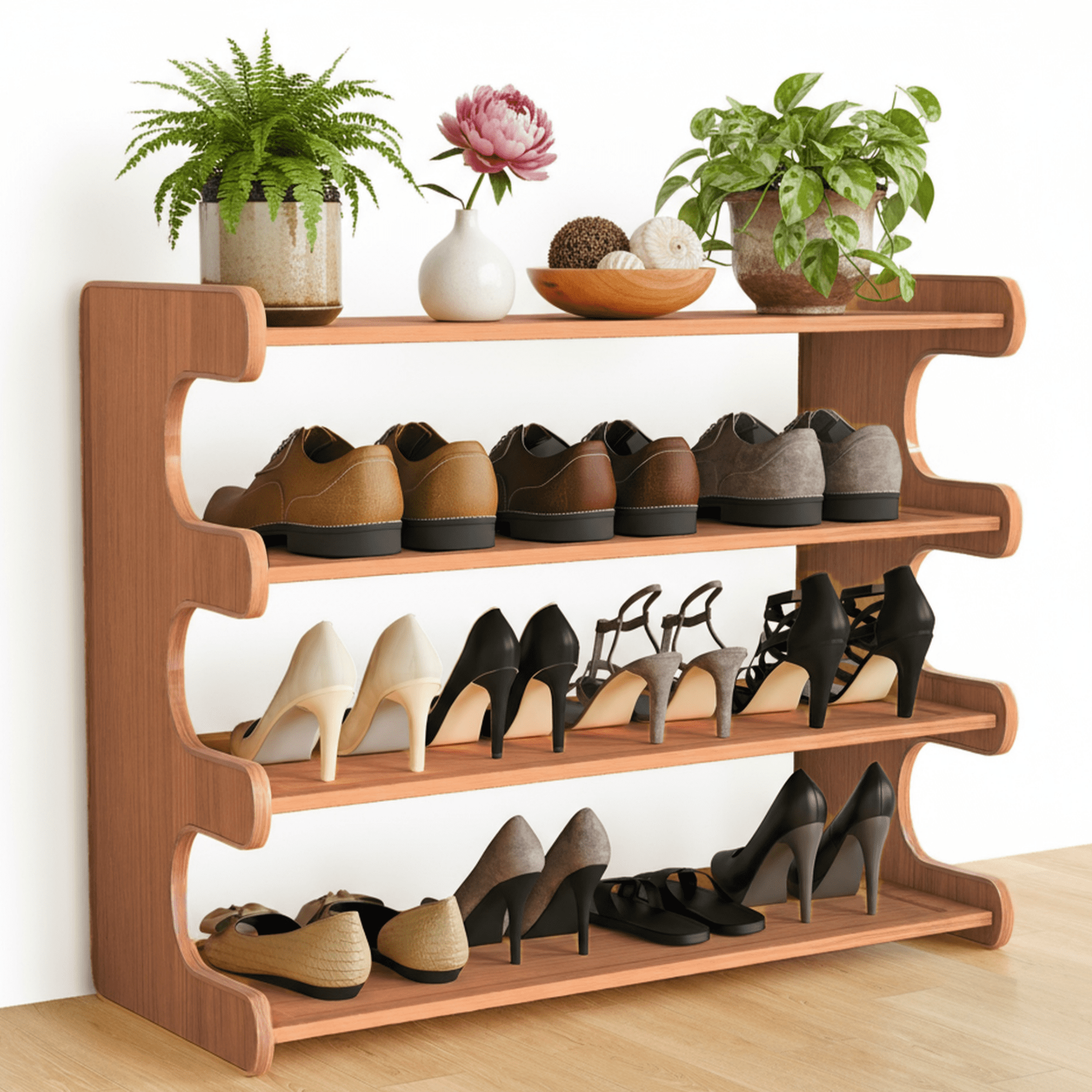 Click here for Mehoom 4 Tier Bamboo Shoe Rack Organizer For Close... prices
