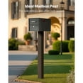Heavy Duty 43 Inch Steel Mailbox Post In Ground Mount Stand With Powder ...