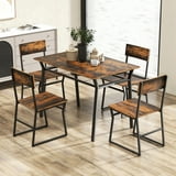 Costway 5 Piece Dining Table Set Industrial Rectangular Kitchen Table ...