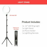 Vivitar RGB Full Color 12" LED Ring Light Kit W/ 63" Light Stand ...