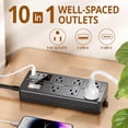 6FT Outdoor Waterproof Power Strip Surge Protector with 6AC Outlets ...