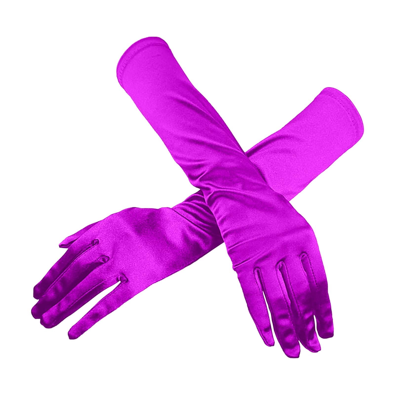 Dadaria Gloves for Womens Satin Long Gloves Opera Wedding Bridal ...