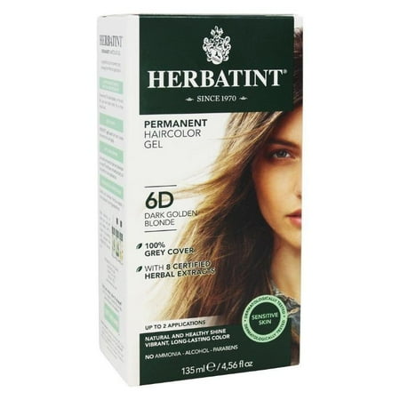 Herbatint - Permanent Hair Color, 6D Dark Golden Blonde, 135ml ...