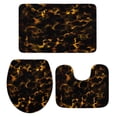 Black Yellow Orange Bathroom Rugs Set Vintage Minimalist Abstract Art ...