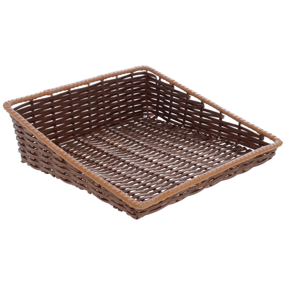HUBERT® Tu-Tone Dark Brown and Caramel Basket - 15 1/2"L x 16"D x 5"H ...