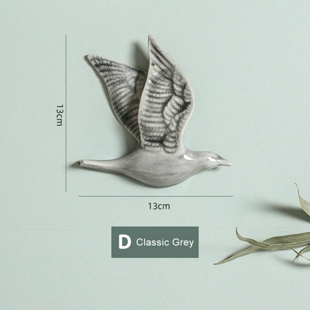 VeliToy 3D Ceramic Flying Birds Wall Decor Creative Birds Hanging ...